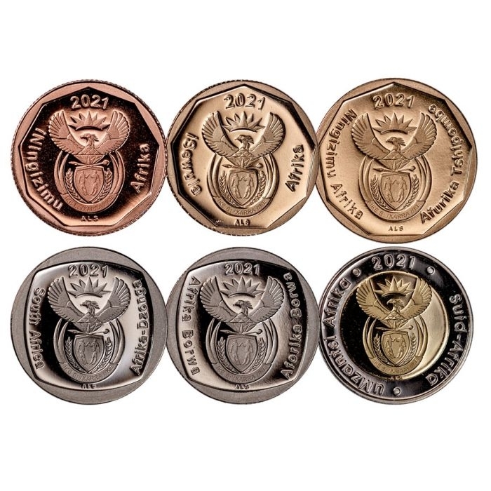 6-Piece Set - 2021 South Africa Proof Coins Set GEM Proof OGP