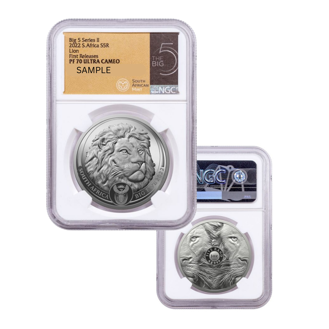 2022 South Africa The Big 5 - Series II Lion 1 oz Silver Proof R5 Coin ...