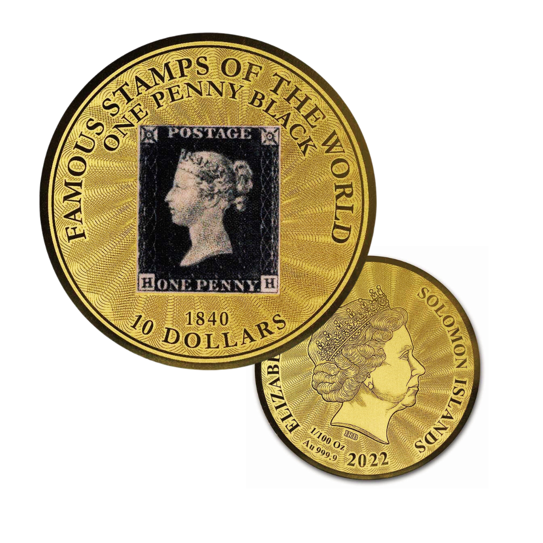 2022 Solomon Islands The Penny Black 1/100 oz Gold Most Famous Stamps ...